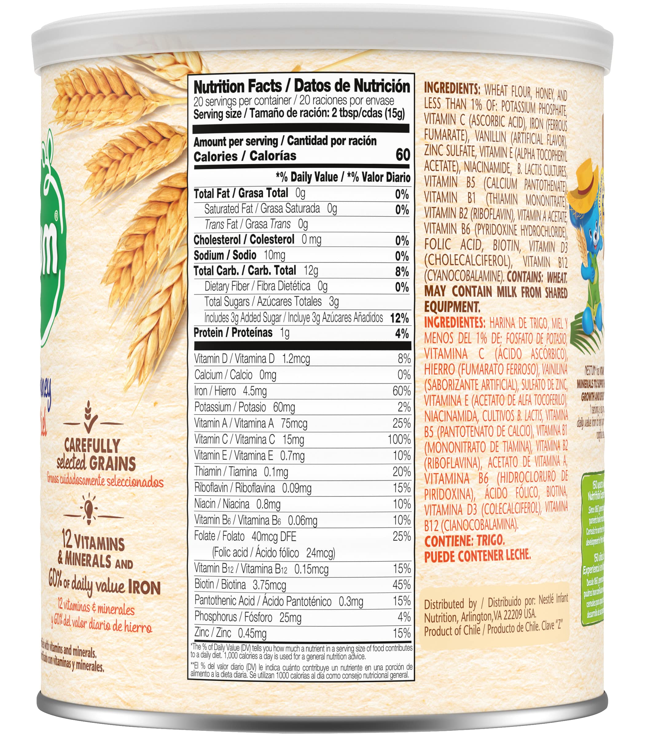 Nestle Nestum Infant Cereal , Wheat and Honey, 10.6 Ounce (Pack of 1)