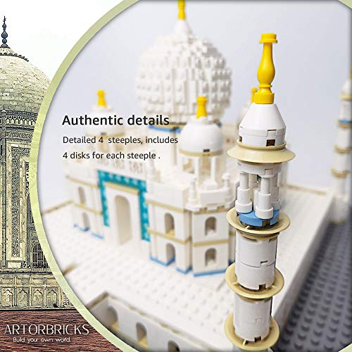 ArtorBricks Architectural Taj Mahal Large Collection Building Set Model Kit and Gift for Kids and Adults, Compatible with Lego (1503 Pieces)