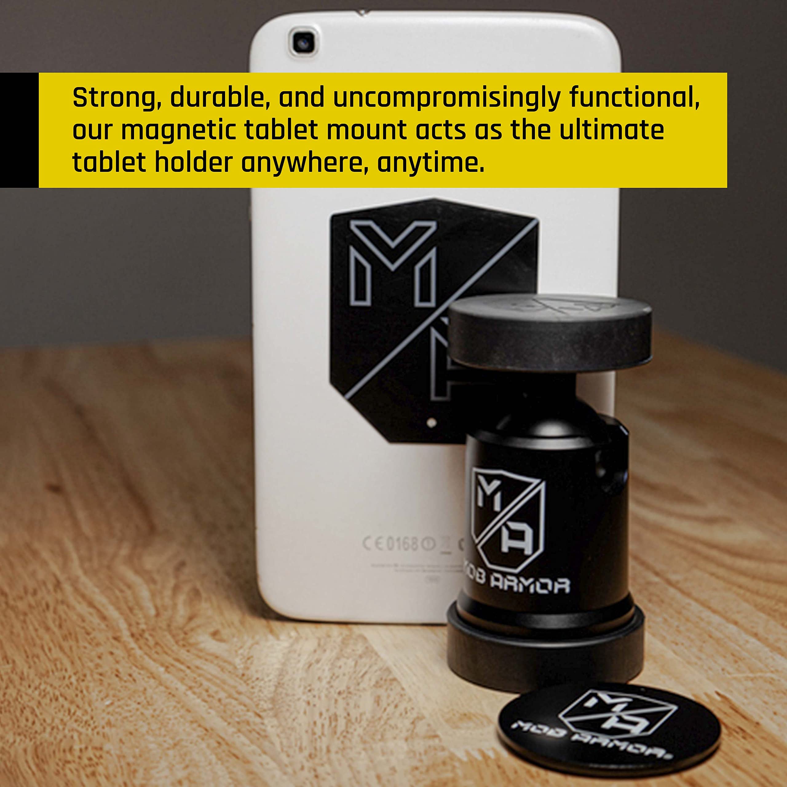 Mob Armor TabNetic Combo Pack - Magnetic Tablet Mounting Solution with Heavy Duty Metal Plate, Adjustable Mounting Disc and Strong 3M VHB Non-Marking Adhesive Magnet Stickers for Car Tablet Mount