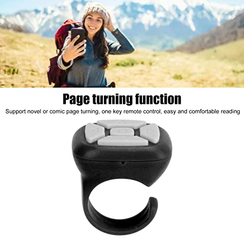 App Page Turner, Low Power Consumption USB Rechargeable 5.3 Remote Control Scrolling Long Battery Life for Cell Phone (Black)
