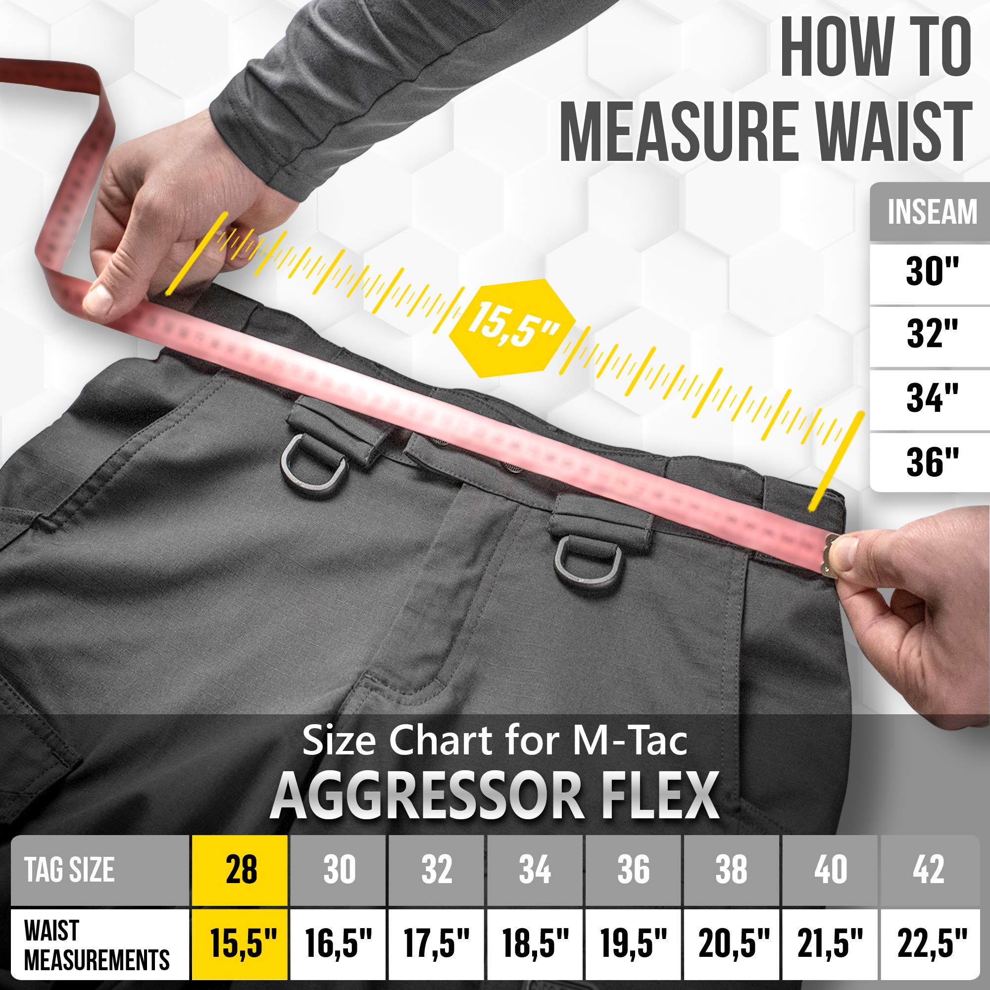 Aggressor Flex - Tactical Pants - Men Cotton Cargo Pockets (Navy Blue, W32 / L36)