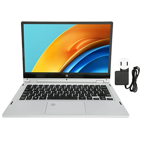 AMONIDA 13.3 Inch Laptop Fingerprint Reader 100-240V IPS Touch Screen 2.4G 5G WiFi 360 Degree Convertible Laptop for Work (16+1TB US Plug)
