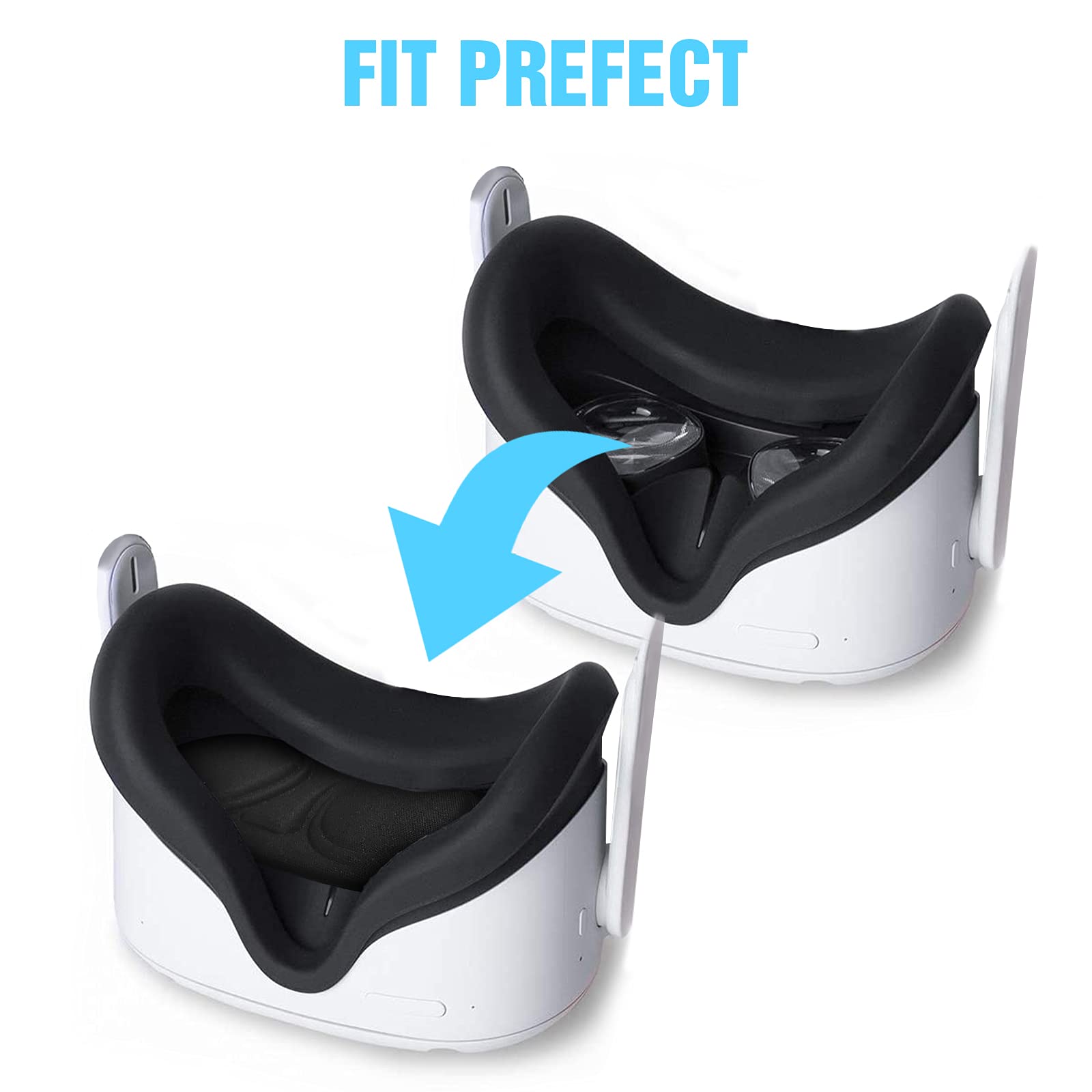 BAODANCAT VR Headset Lens Protector Cover for Oculus Quest 2 Dust Proof Lens Protect Cover Washable and Lightweight Oculus Quest 2/Quest/Rift S - Eye Mask Cover Protective Anti-Scratch - Black