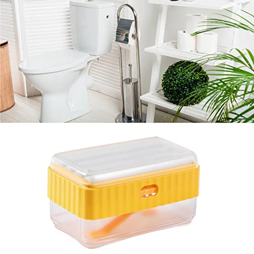 AMONIDA Box, Drainage Plastic Lathering Multifunctional Tray for Bathroom (Yellow)
