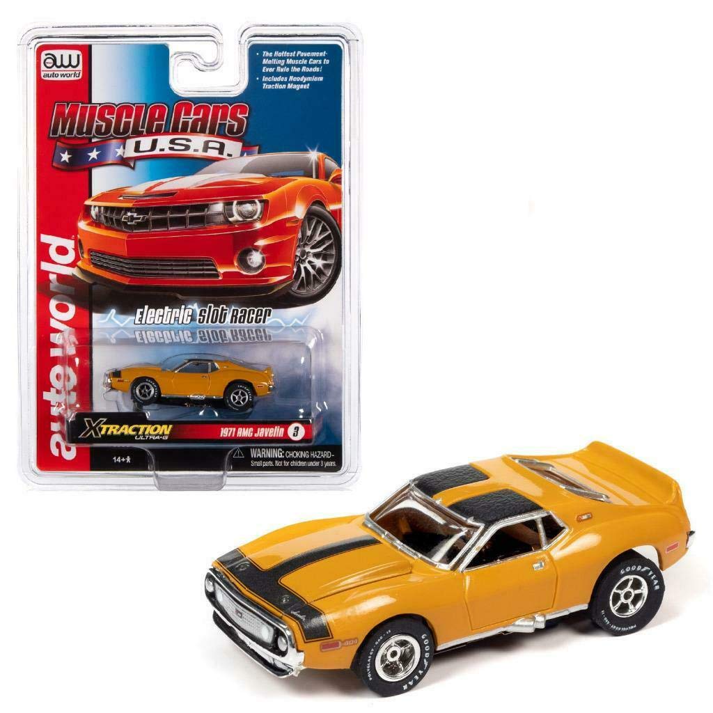 Auto World SC354-3O Xtraction 1971 AMC Javelin HO Scale Slot Car - Orange