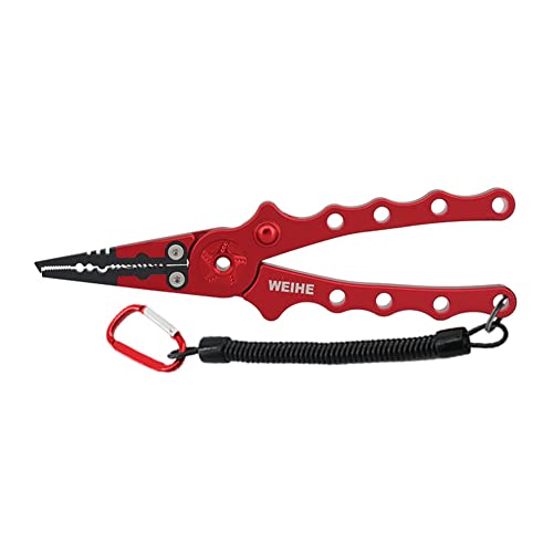 Awakingdemi Portable Fishing Line Cutter Multi Tools Multifunctional Fishing Line Clamp Tool Aluminum Alloy with Buckle Rope