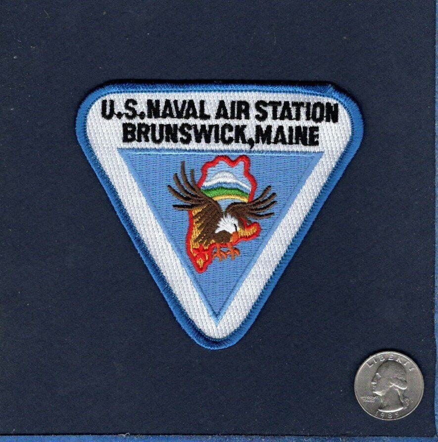Army Patches USA - NAS Naval Air Station Brunswick Maine US Base Squadron Jacket Patch