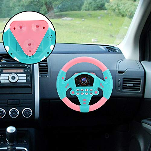 Garosa Simulated Driving Controller 21 x 3.5 x 21cm Co-Driver Simulated Steering Wheel Educational Music Toy for Children Kids 4 5 6 Years Old ( Blue)