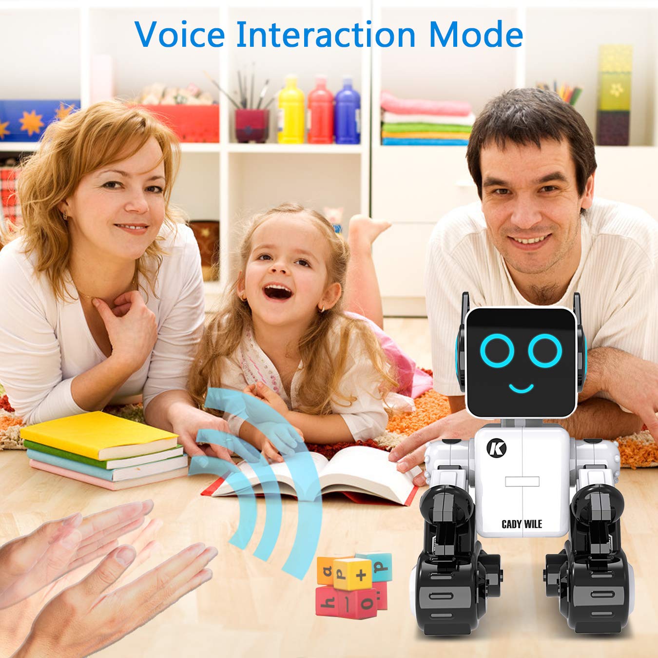 anysun Robot Toy for Kids, Remote Control Learning Educational Intelligent Programming RC Robot, Sing, Dancing, Talk, Play with Kids as a Gift for Child（Light White）