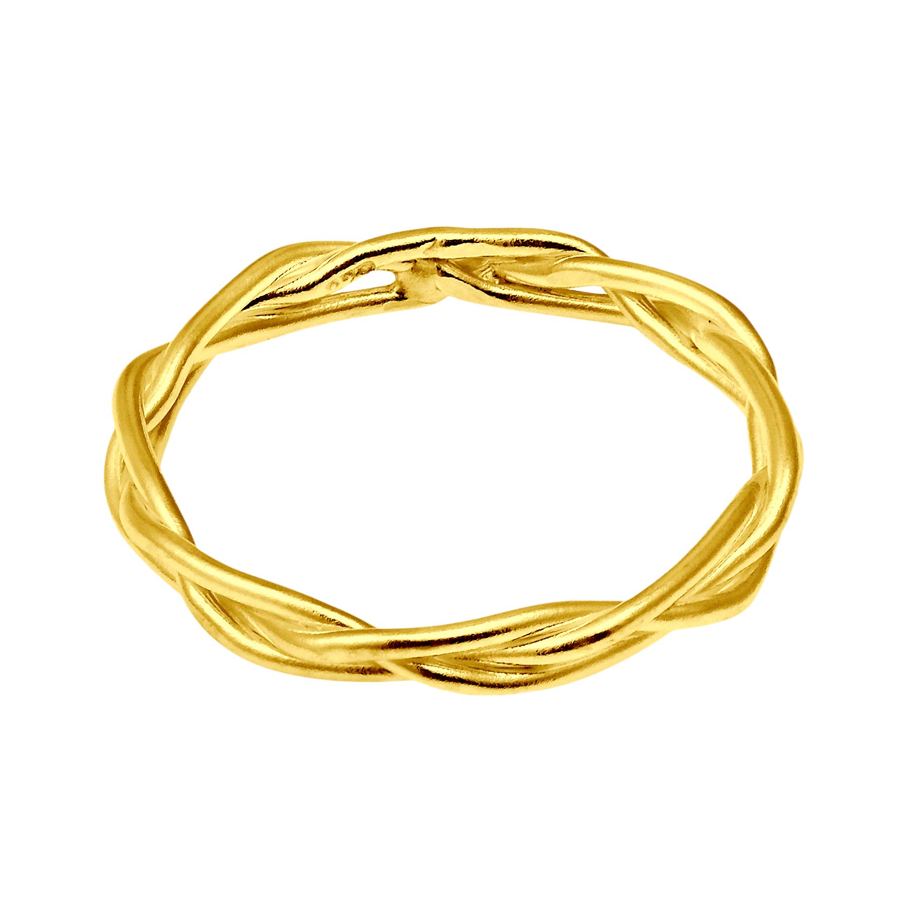 AeraVida Crown of Thorn Weave Wire Braid Gold Plated Over .925 Sterling Silver Band Ring (8) | Unique and Elegant Jewelry Accessory for Women