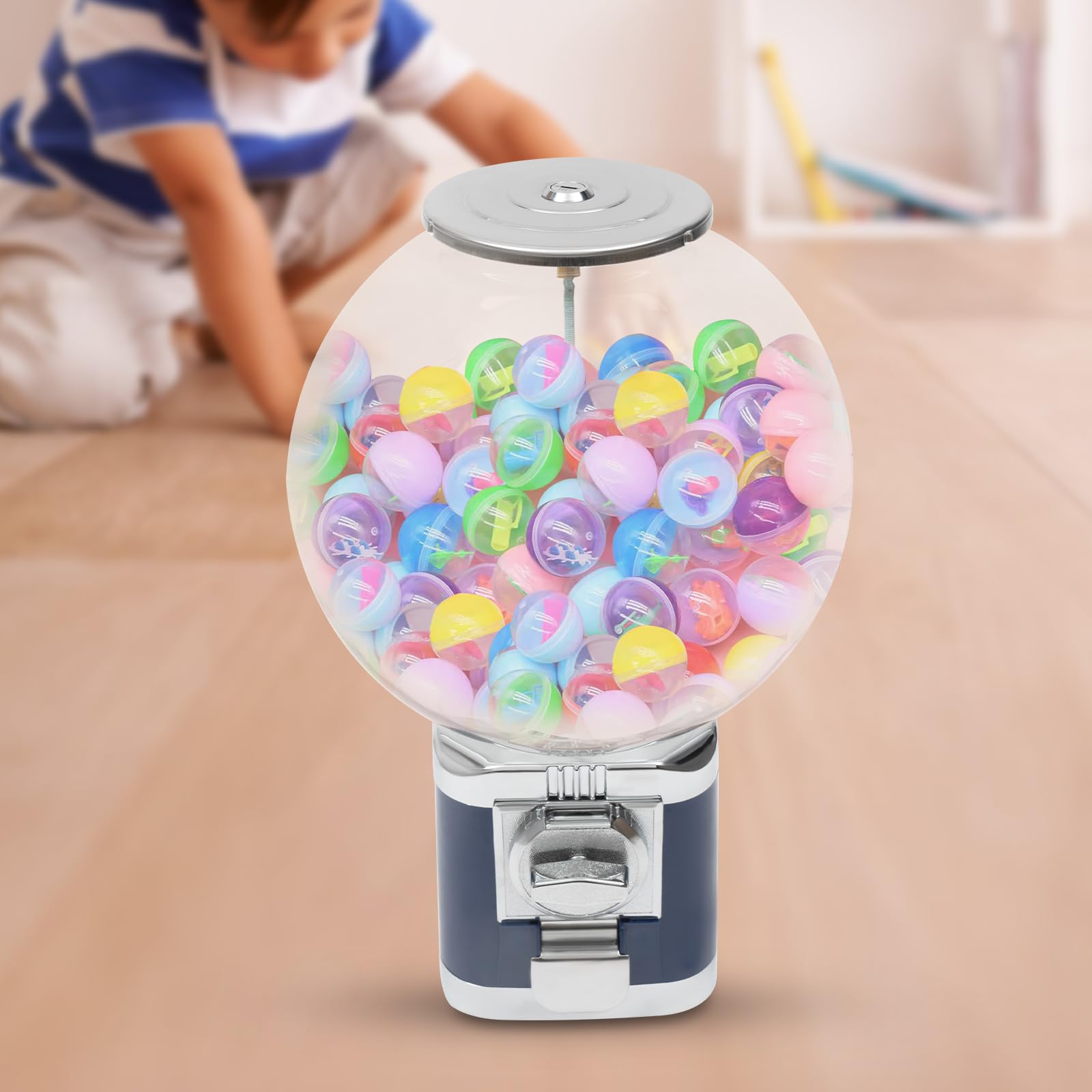 awolsrgiop Candy Dispenser Vending Machine, Candy Machine Gumball Machine Maker Big Bubble Candy Dispenser Machine Toy Vending Machine For Kids 1.26β Ball Bulk Vending Machines w/Key (Dark Blue)