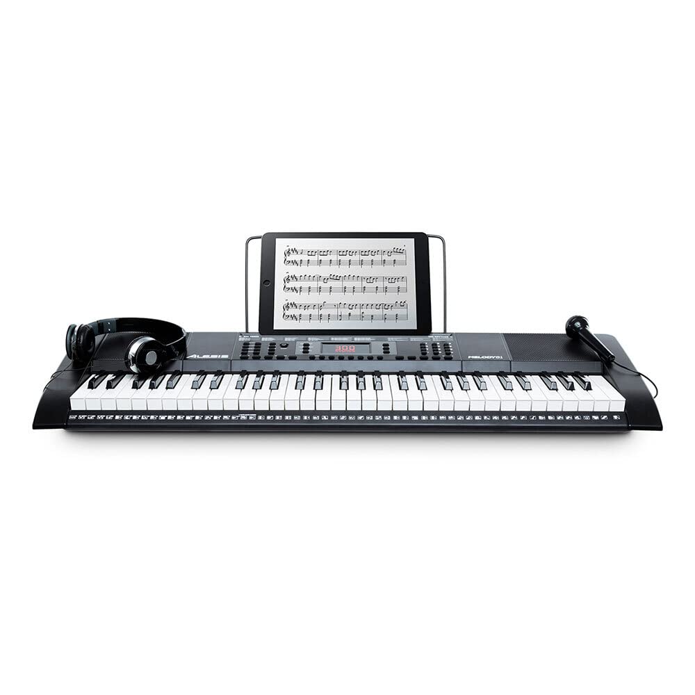 Alesis Melody 61 Beginner Bundle | 61-Key Portable Keyboard with Stand, Bench, Headphones, and Microphone