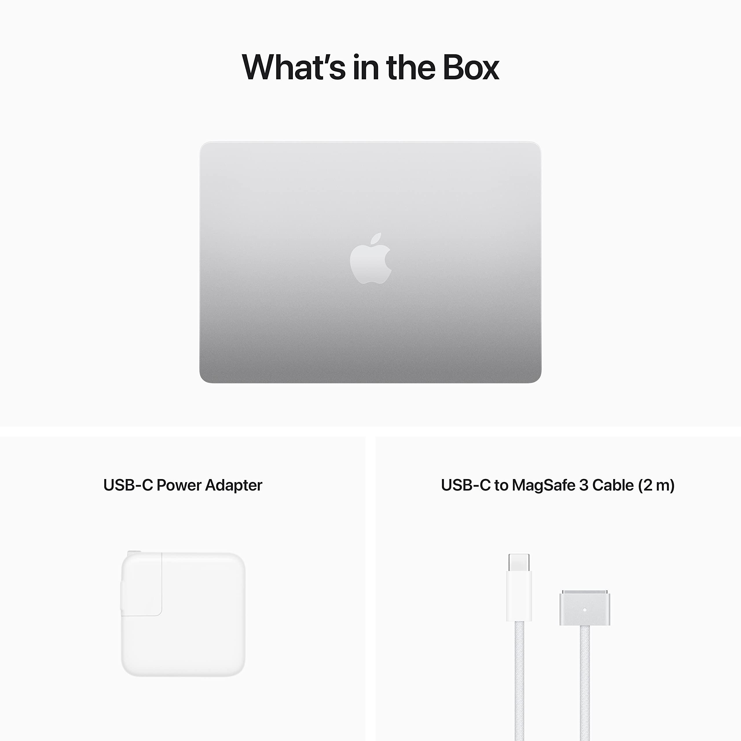 Apple 2022 MacBook Air with M2 chip, 8 core CPU, 8 core GPU, 16GB RAM, 256GB SSD Storage - Silver (Z15W000AW)