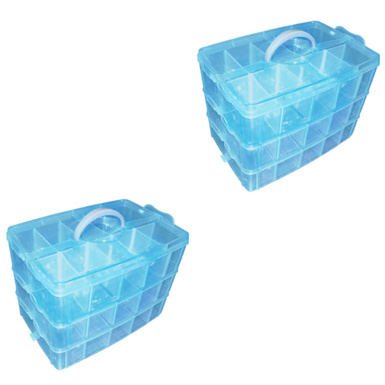 Amosfun 2pcs 30 Compartment child jewelry tool cosmetic tool storage containers collection box large bead Storage Box 3 tier storage container 30 grids organizer container
