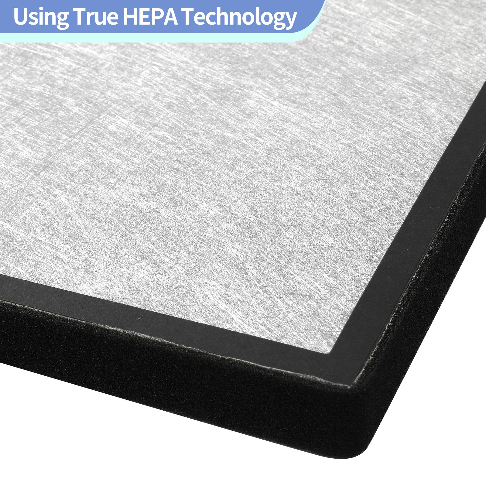 Gazeer True HEPA Filter Replacement Compatible with Levoit LV-PUR131 LV-PUR131-RF HEPA & Activated Carbon Filters, 2 Sets