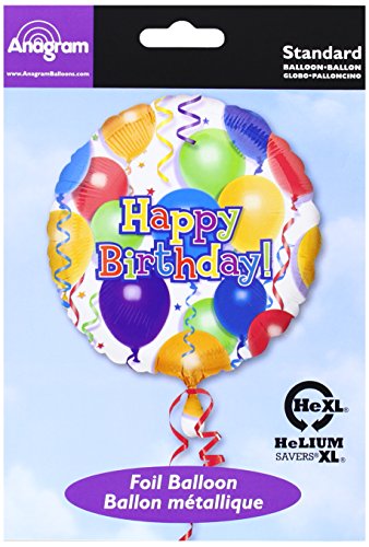 Anagram International Hx Balloons & Stars Happy Birthday Balloon, Multicolor