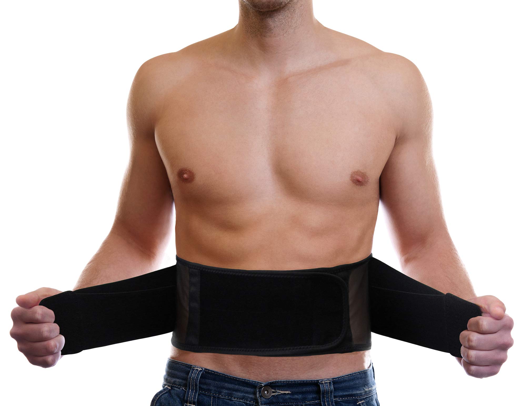 AllyFlex Sports® Lightweight Back Brace for Men & Women Under Uniform, Dual Medical 3D Lumbar Pads for Lower Back Pain Relief, Breathable Mesh with Adjustable Stapes for Back Stress - M