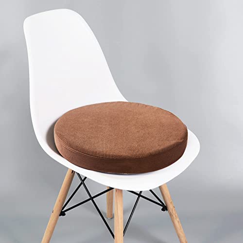 Big Hippo Memory Foam Chair Pads Round Chair Cushions Non Slip Seat Cushion for Dning Room Kitchen Bar Stool, Brown 16"