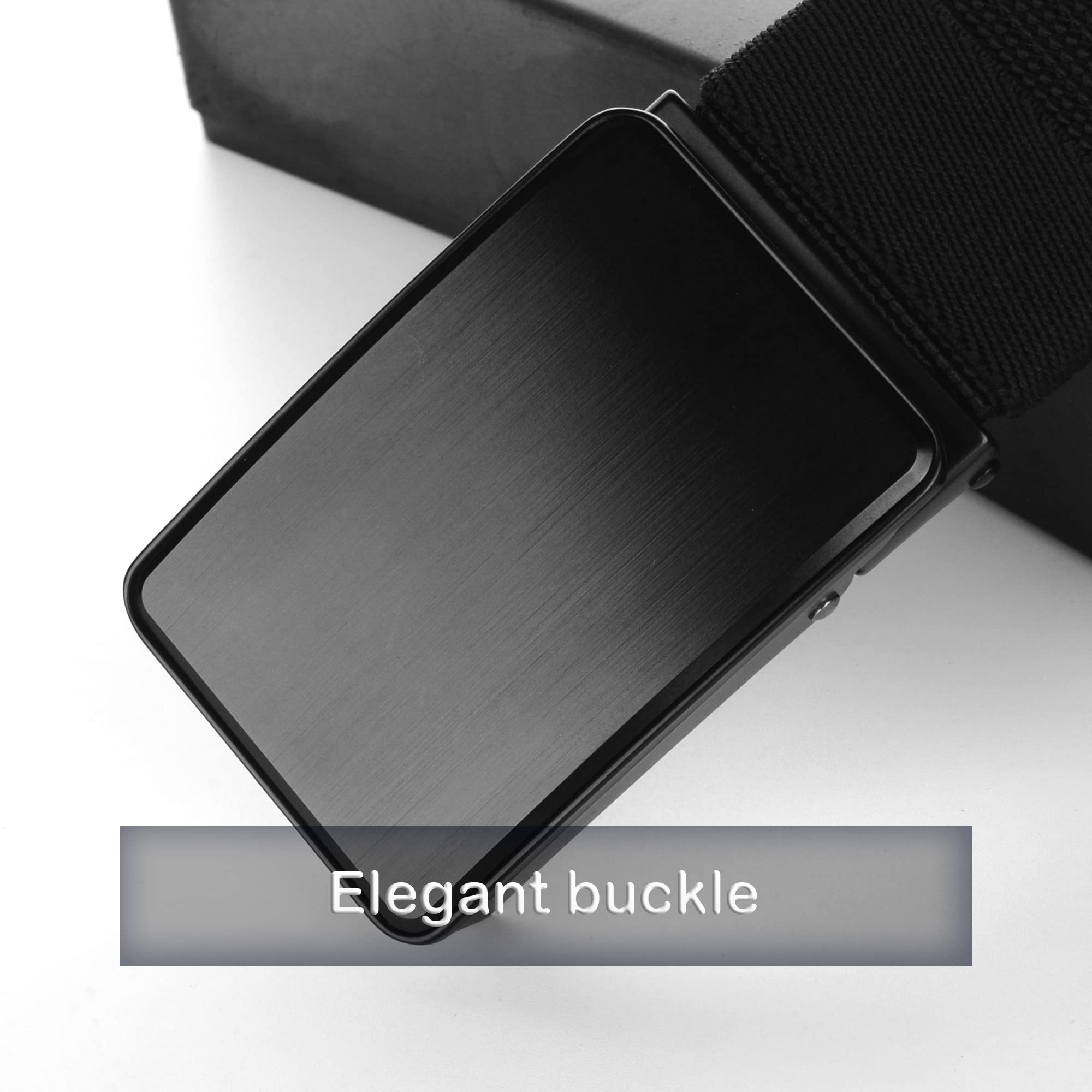 Awlyfm Mens Stretch Belts Elastic Canvas Webbing Belt for Men Black for Men Big and Tall 55inch
