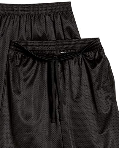 Amazon Essentials Men's Loose-Fit Mesh Basketball Short, Pack of 2, Black, XX-Large