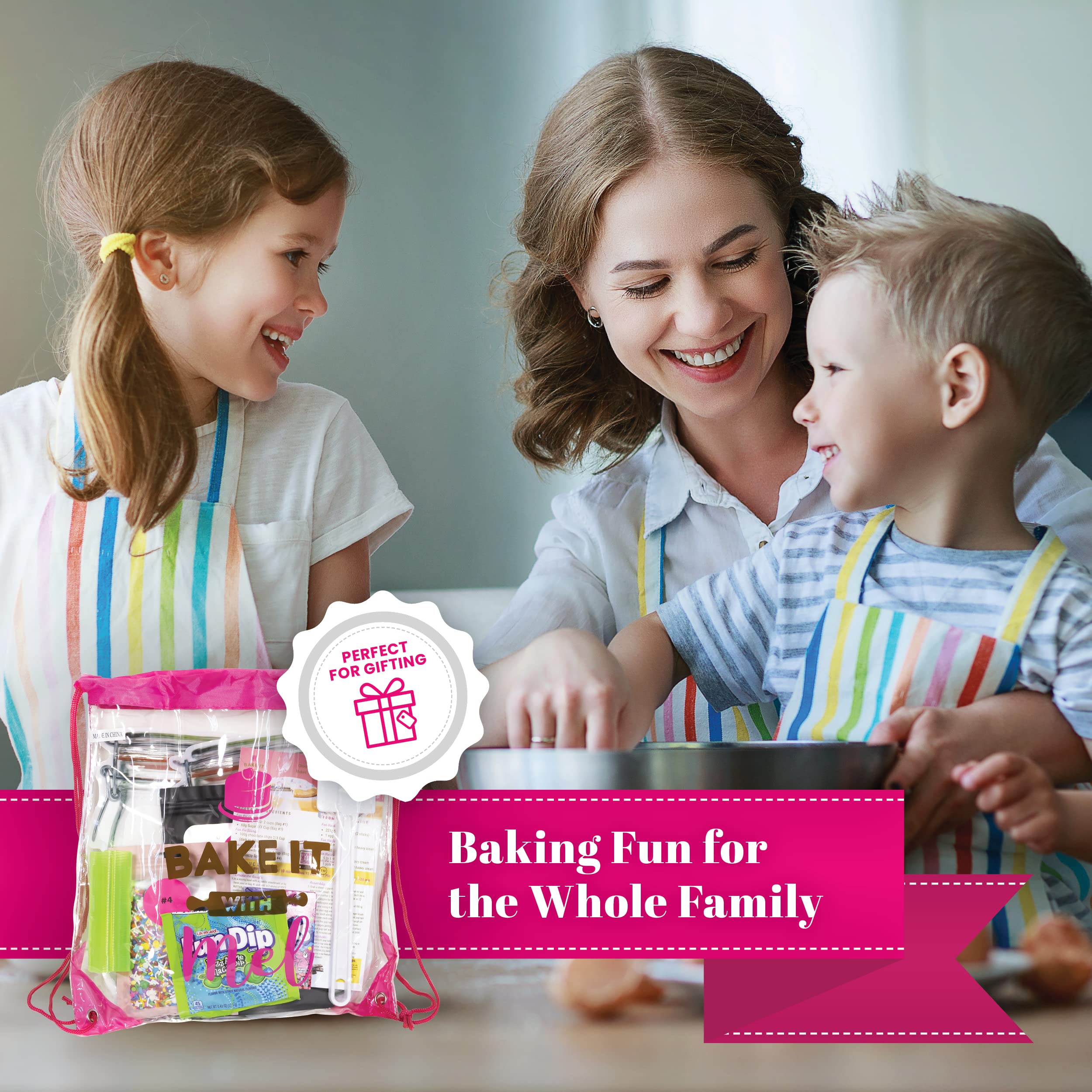 Bake it with Mel β Chocolate Surprise Cake Baking Kit for Kids & Adults β 3 Layer DIY Cooking Set w/Pre-Measured Ingredients β Perfect for Girls & Boys, At-Home Fun, Birthdays, Gifts & More