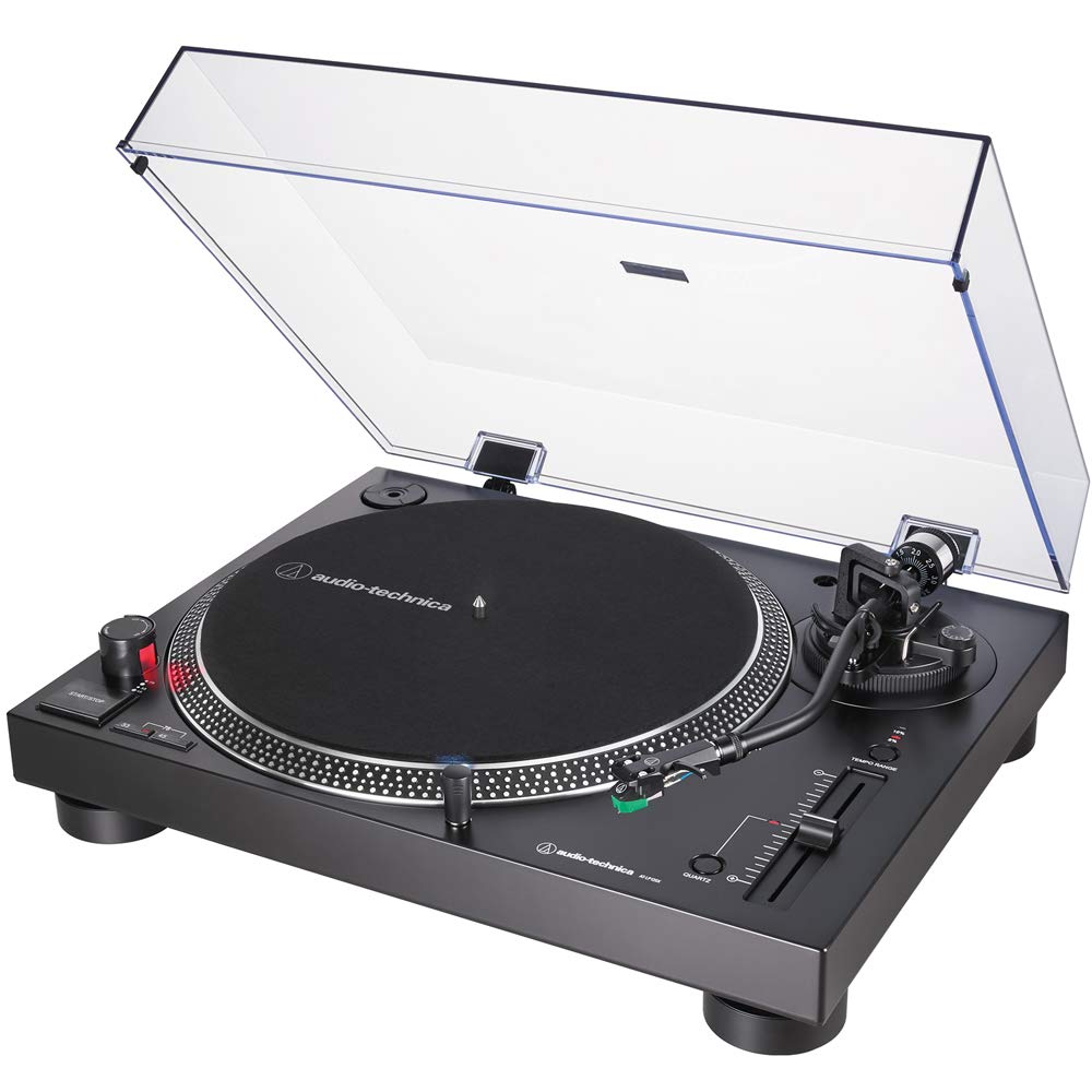 Audio-Technica AT-LP120XUSB Direct-Drive Turntable Analog/USB, Black + Audio Immersion Bundle w/Platter, Vinyl Record Cleaning System & Mackie 3" Creative Reference Multimedia Monitors (Pair)