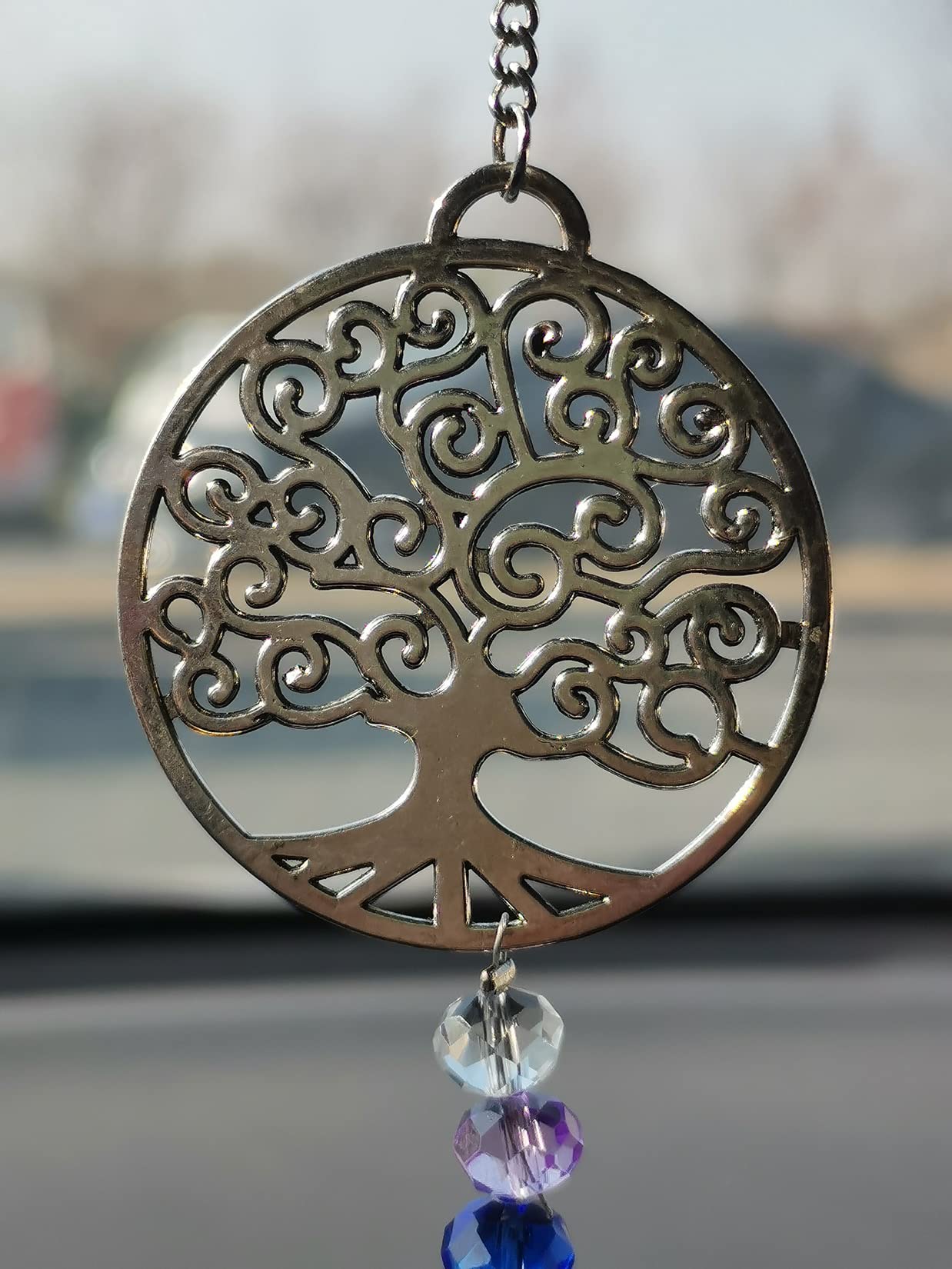 Healing Crystal Car Hanging Tree of Life Accessories Rearview Mirror Window Garden Decorations Wall Home Decor Ornaments
