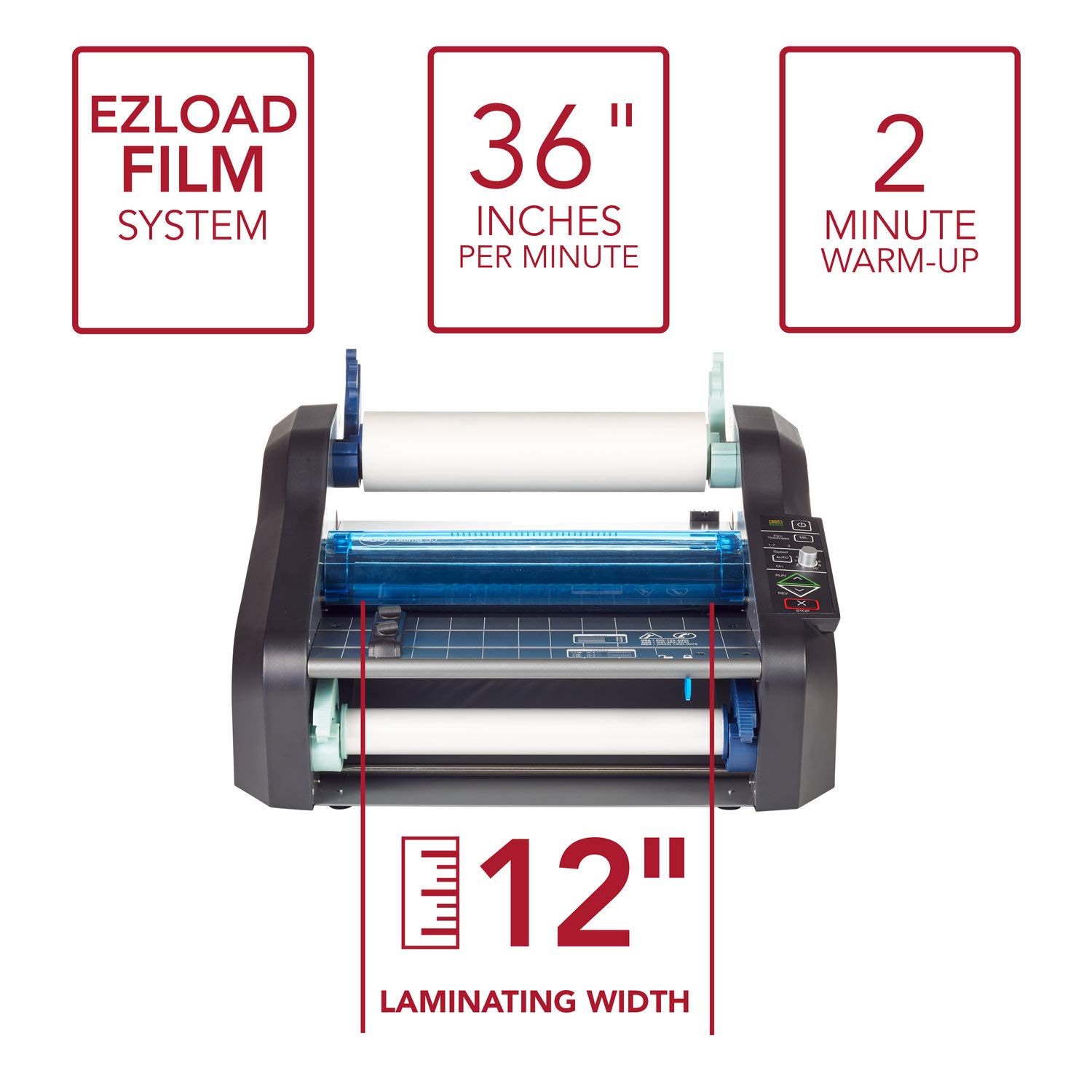 GBC Ultima 35 EZ Load Thermal Roll Laminator, 12" Maximum Width, Less than 2 Minute Warm-Up (1701680)