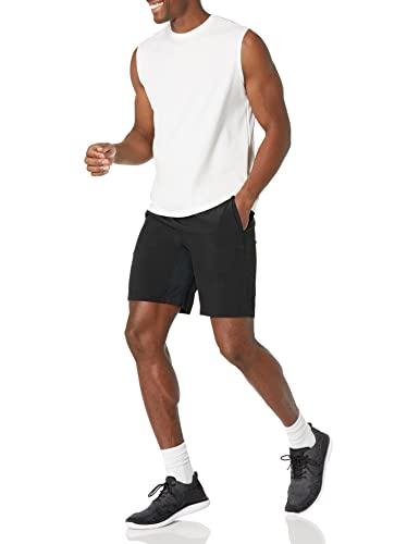 Amazon Essentials Men's 9" Stretch Woven Training Short, Black, Large