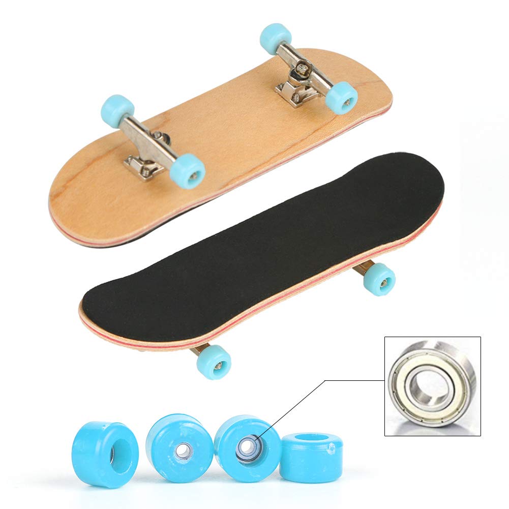 ATAZUA Rock Deck Professional Finger Skateboard Kits, Maple Complete Wooden Fingerboard with Cute Mini Skate Shoes