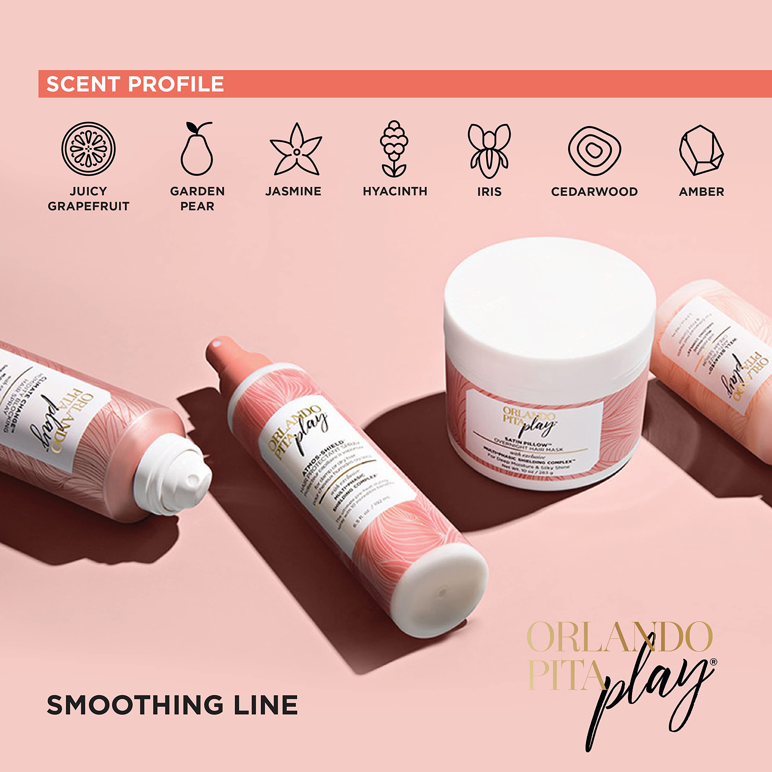 ORLANDO PITA PLAY Satin Pillow Overnight Hair Mask, Hydrates & Replenishes Hair with Intense Moisture & Shine, Promotes Visually Soft, Smooth, & Silky Tresses After Just One Use, 10 oz
