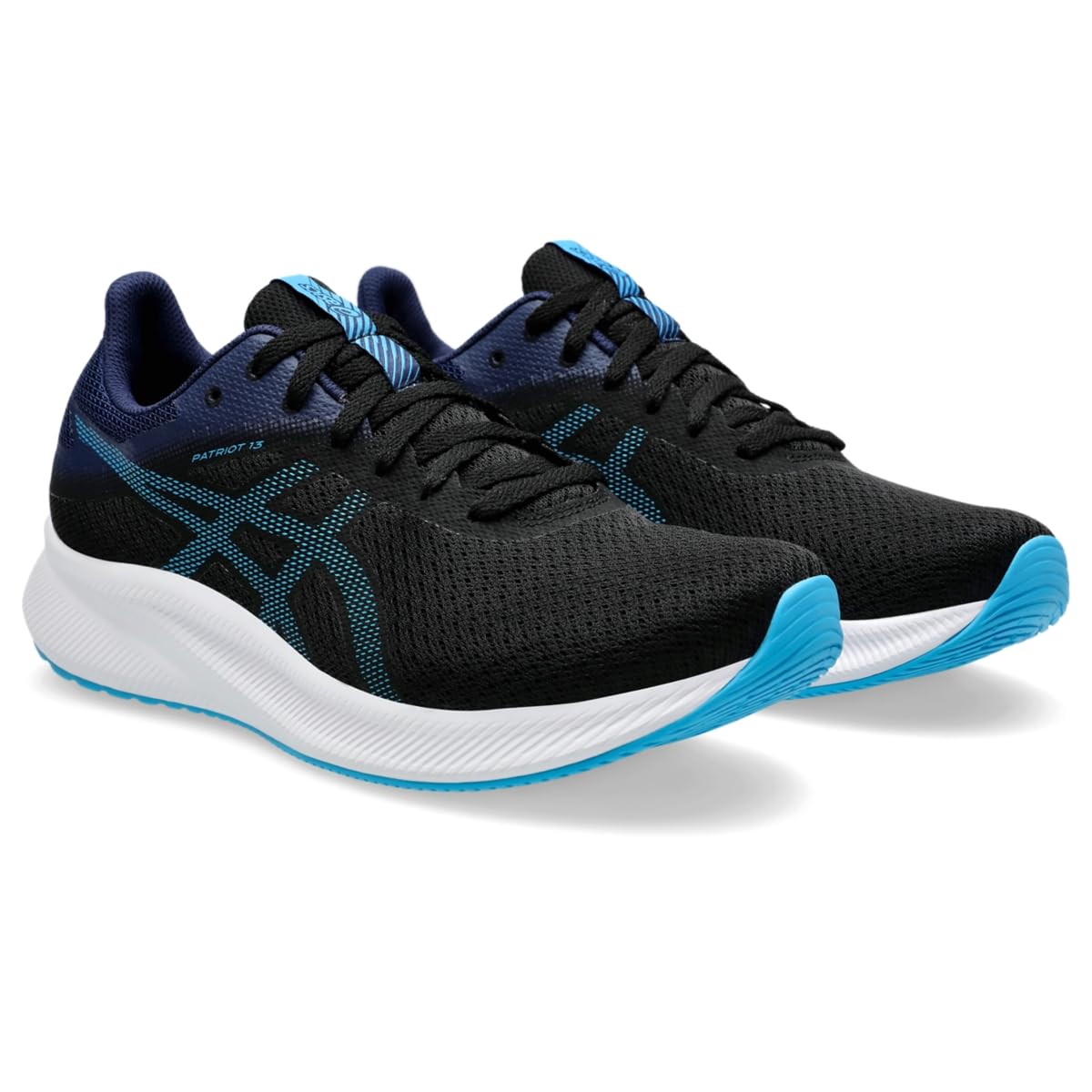 ASICS Men's PATRIOT 13 Running Shoes, 13, DEEP OCEAN/GLOW YELLOW