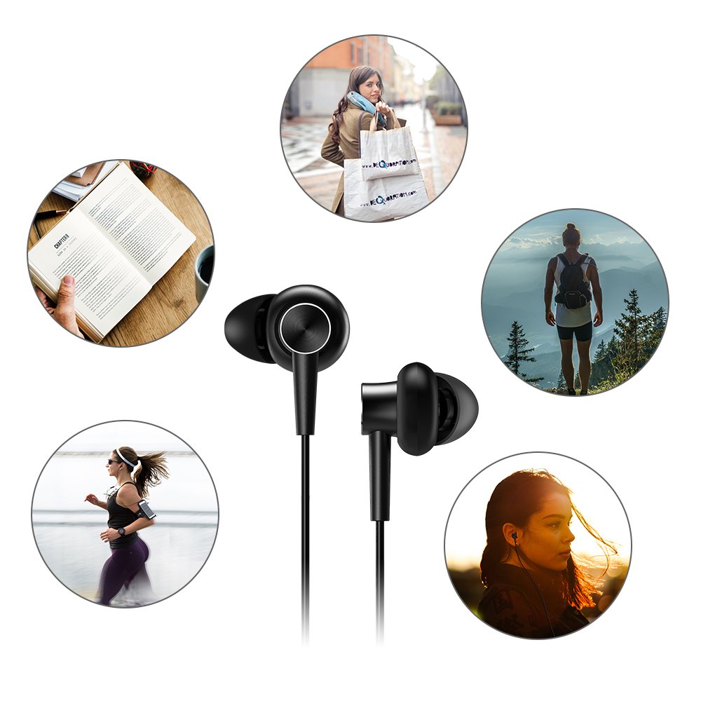 Aoslen Wired Earphones in Ear Headphones Noise Cancelling Earbuds Bass Stereo Sports Headsets with Microphone & Button Control & Volume Control for iPhone Android Etc - Black