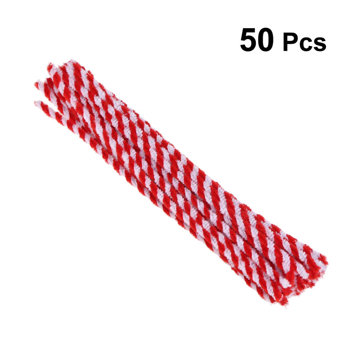 Homoyoyo 50pcs Cleaners for Crafts Christmas Tree Pendant Chenille Cleaners for DIY Chenille Stems Fluffy Cleaners DIY Plush Green Craft Chenille Stems Pipeline Process Tube