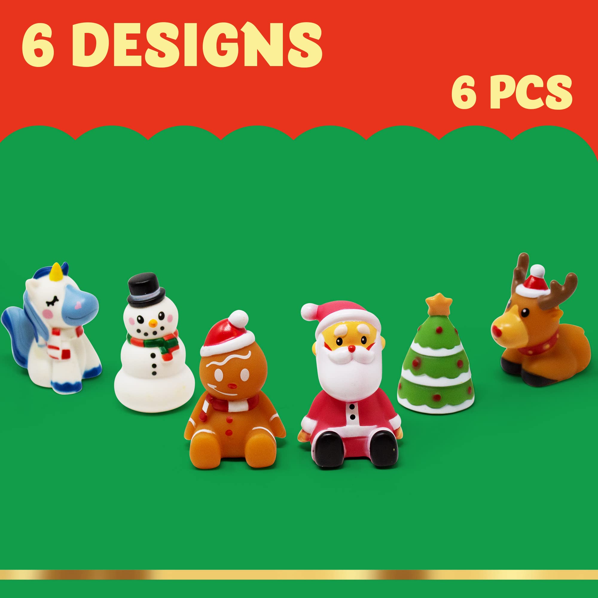 JOYIN 6 Pack Bath Toy LED Light-Up Floating Christmas Character Bath Toy for Infants Baby Nephew Toddler Birthday Presents Bath Decoration and Pool Toy