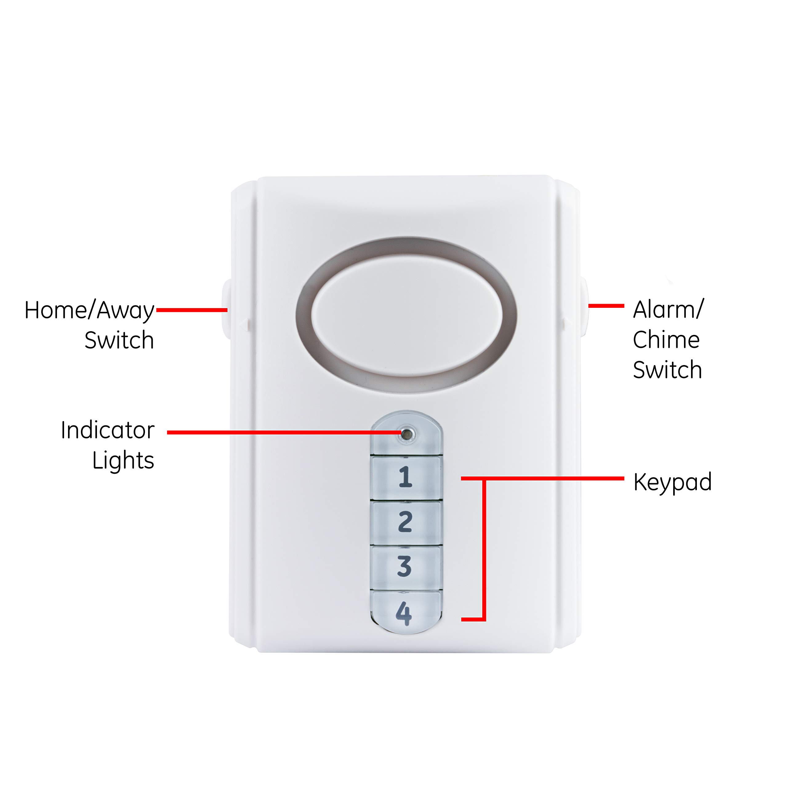 GE home electrical GE Personal Security Window and Door Alarm, Deluxe Alarm, DIY Protection, Burglar Alert, Keypad Activation, Easy Installation, Ideal for Home, Garage and More, 45117
