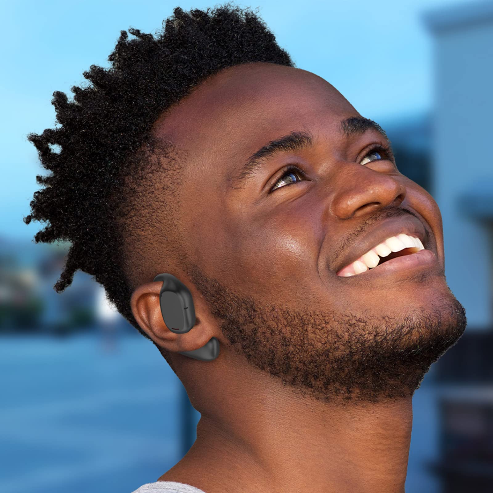 ASIILOVI Open Ear Headphones VG332 Air Conduction Headphones Bluetooth 5.3 Touch Control Wireless Earbuds (Gray)