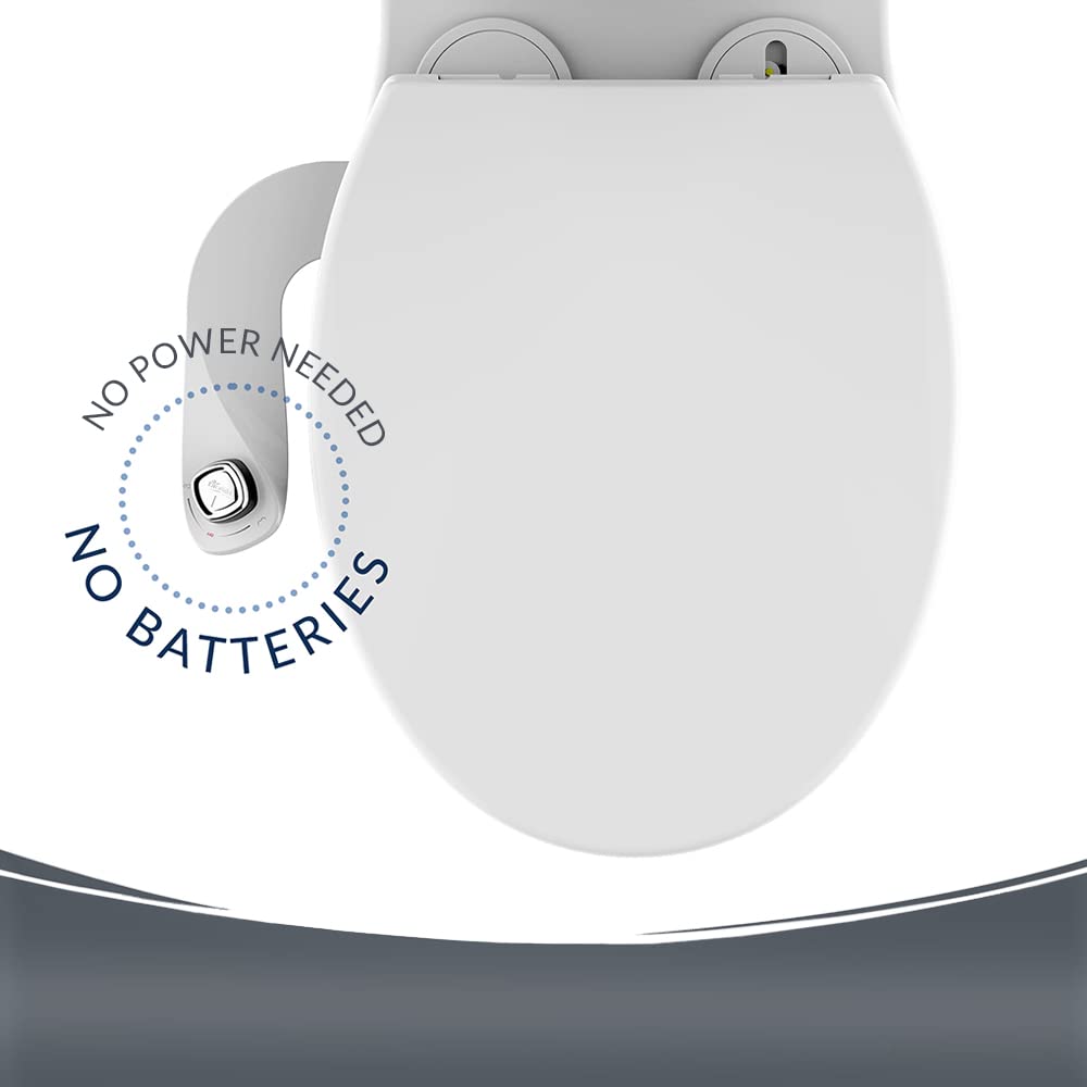 Bio Bidet by Bemis Westport Toilet Seat with Perfect Fit, Fresh Water Spray, Non-Electric, Easy to Install Bidet, ROUND, White
