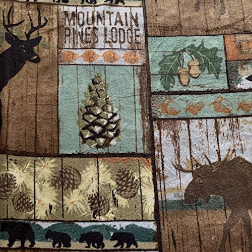 DAVID TEXTILES Life in The Woods Anti-Pill Premium Fleece Fabric by The Yard, 60 Inches