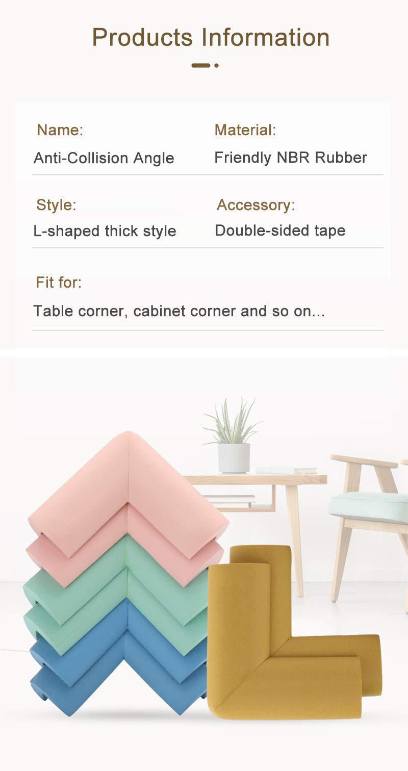Acici Corner Guards | Corner Protectors for Baby Safety | Furniture Table Safety Bumper | with Double-Sided Tape(10 Pack) YA03 Beige