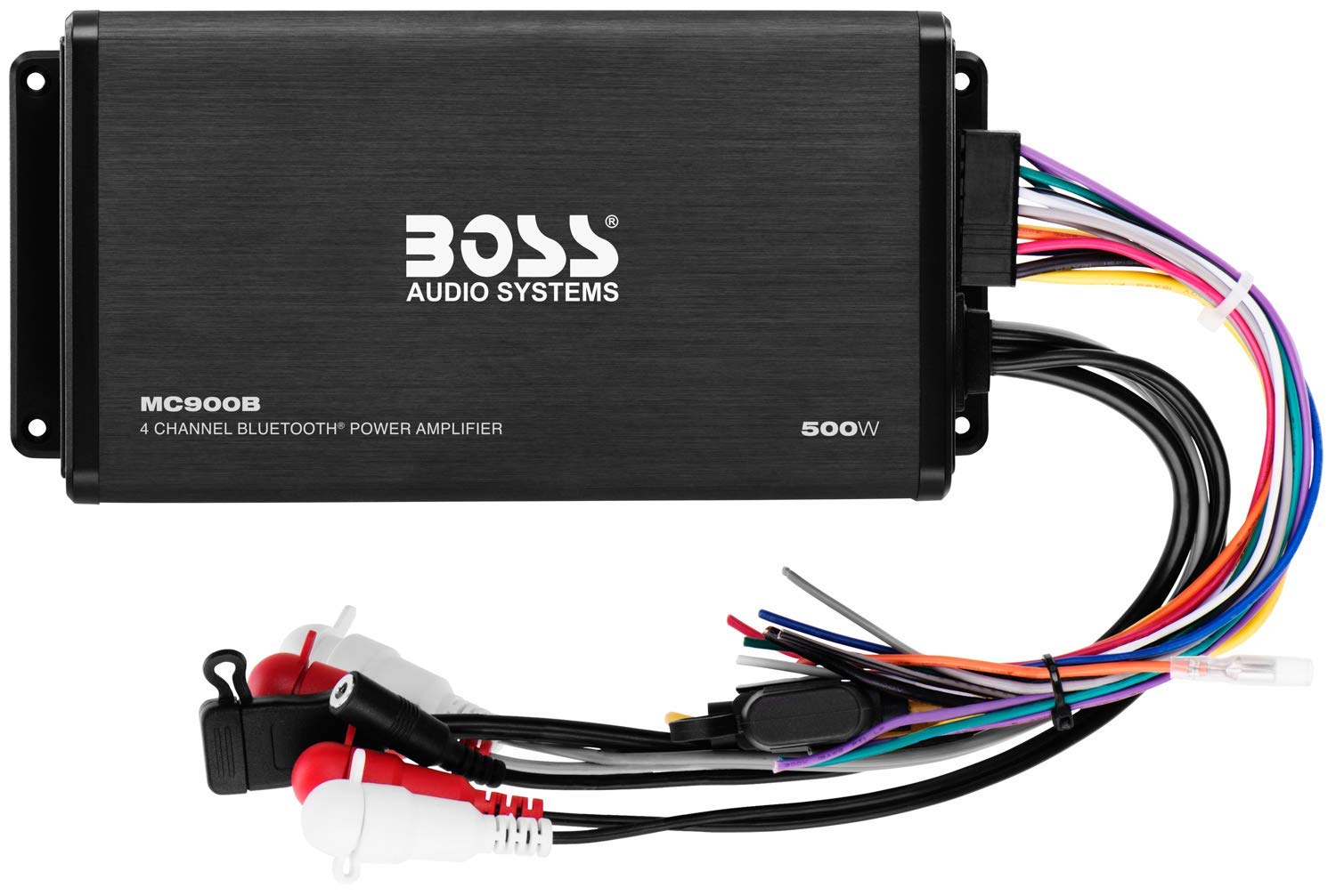 BOSS Audio Systems MC900B 4 Channel Amplifier for ATV UTV Car Marine - 500 High Output, Low Level Inputs, Full Range, Weatherproof, Bass for Subwoofer