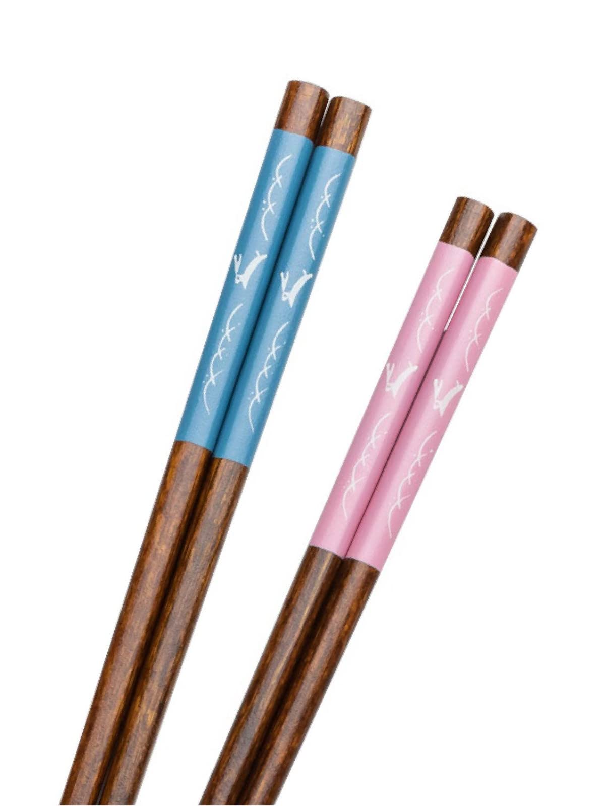 Asahi Kouyo W-1087 Chopsticks, Dishwasher Safe, 8.3 inches (21 cm), Wild Rabbit, Blue, Natural Wood, Made in Japan, 1 Pair