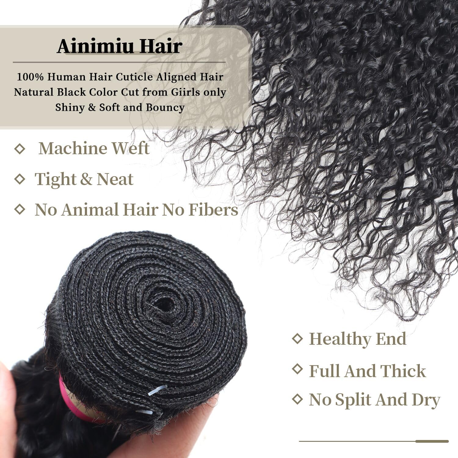 Brazilian Curly Wave Human Hair 3 Bundles 12A Grade Virgin Hair Weave Bundles Jerry Curly Unprocessed Hair Extensions Natural Black 10 12 14 inch 100g/pc