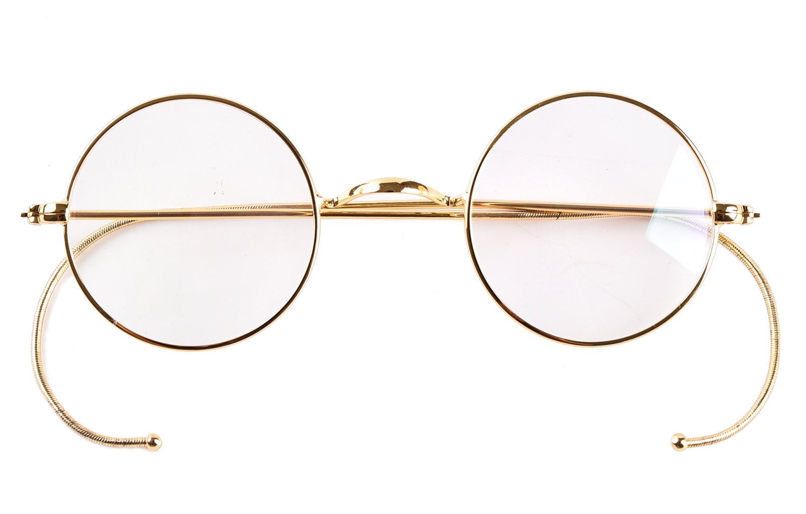 Agstum Retro Small Round Optical Rare Wire Rim Eyeglasses Frame (Gold, 43)
