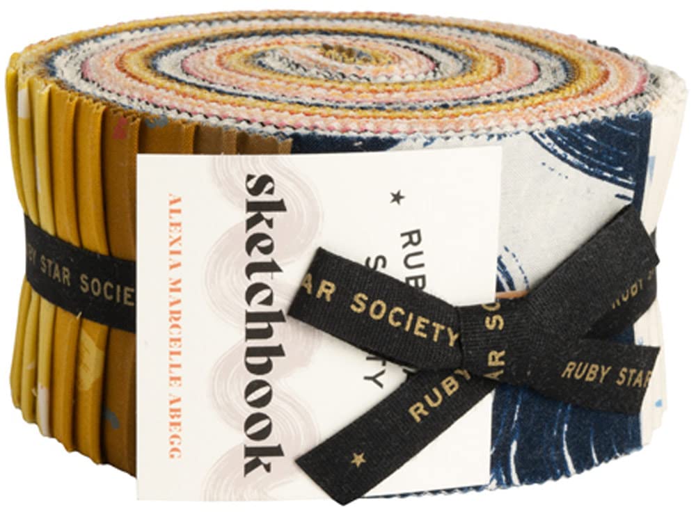 Alexia Marcelle Abegg Sketchbook Jelly Roll 40 2.5-inch Strips Ruby Star Society RS4070JR