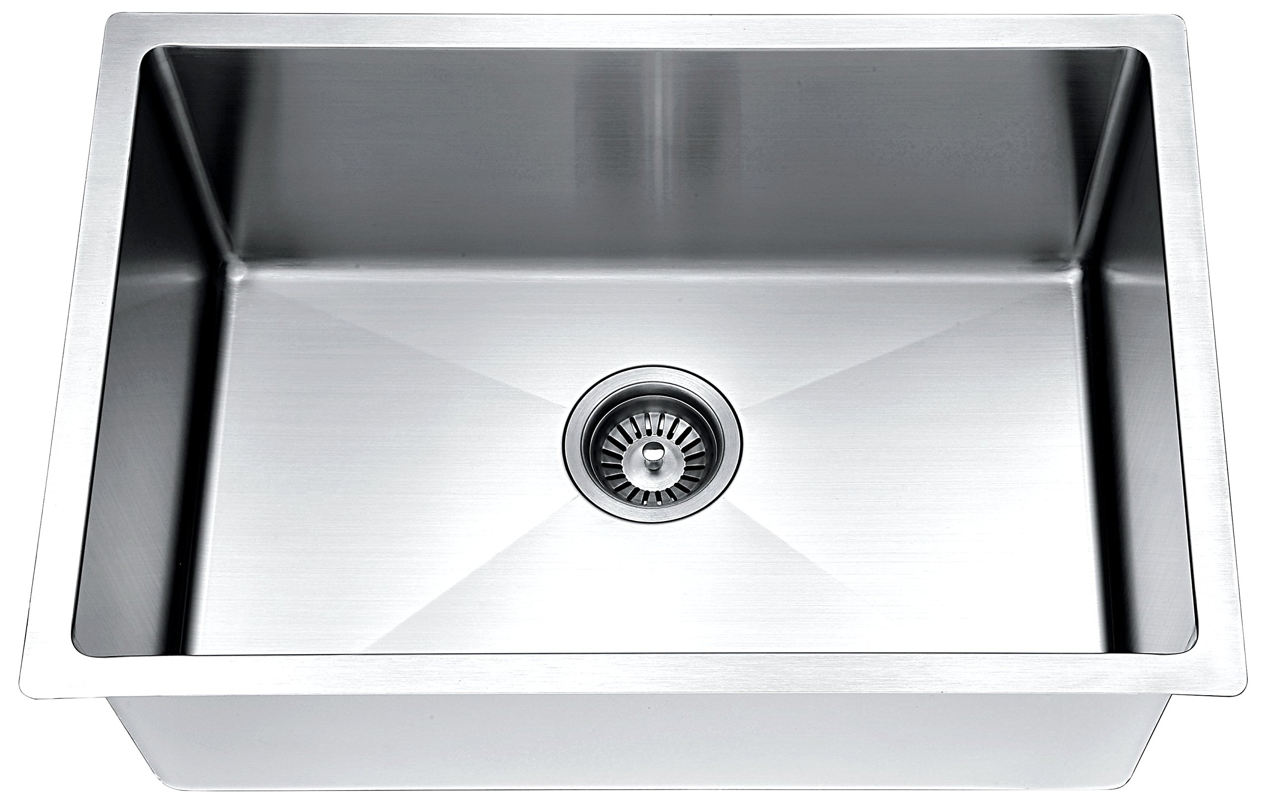 Daweier ESR280900 Handmade Stainless Steel Undermount Small Radius Single Bowl Sink
