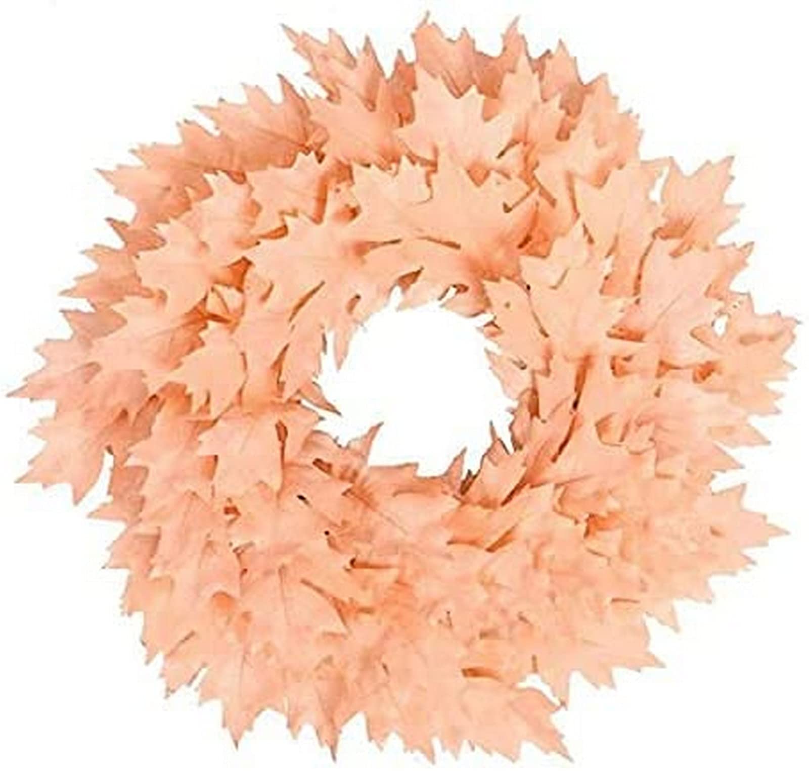 Artificial Christmas Garland 40cm Christmas Door Wreath Decorations Artificial Bodhi Leaf Hanging Garland Pink Maple Leaf Wreath Ring for Wall Window Christmas Home Deco