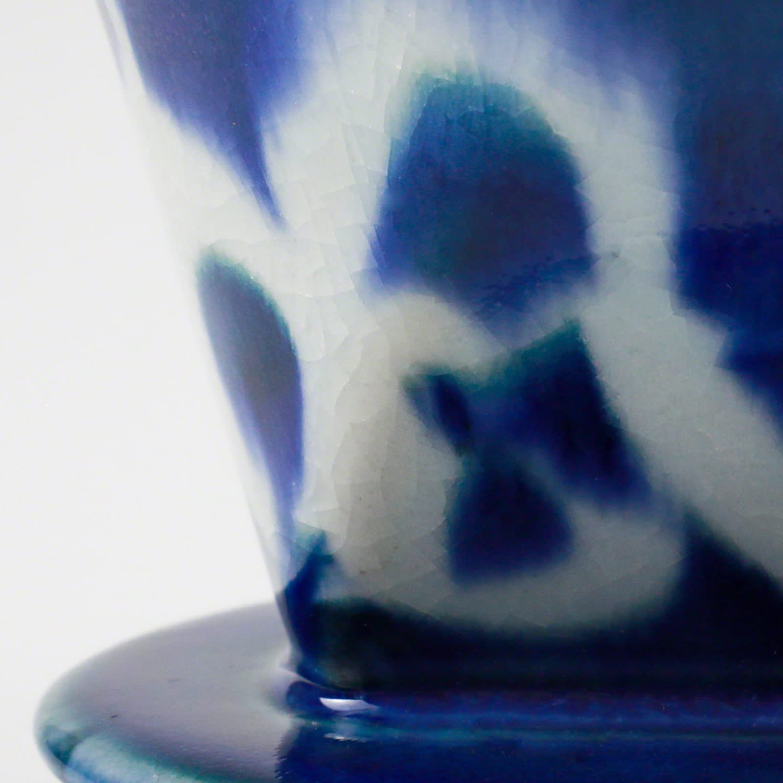 Asayu Japan Ceramic Coffee Pour Over Maker Set in Ocean Blue Color, Slow Brewing Paper Filter Holder and Dripper with 3 Holes for Coffee and Tea - Coffee Dripper Cone