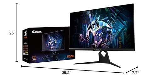 AORUS FI27Q 27" 165Hz 1440P NVIDIA G-SYNC Compatible IPS Gaming Monitor, Built-in ANC, 2k Display, 1 ms Response Time, HDR, 95% DCI-P3, 1x Display Port 1.2, 2x HDMI 2.0, 2x USB 3.0