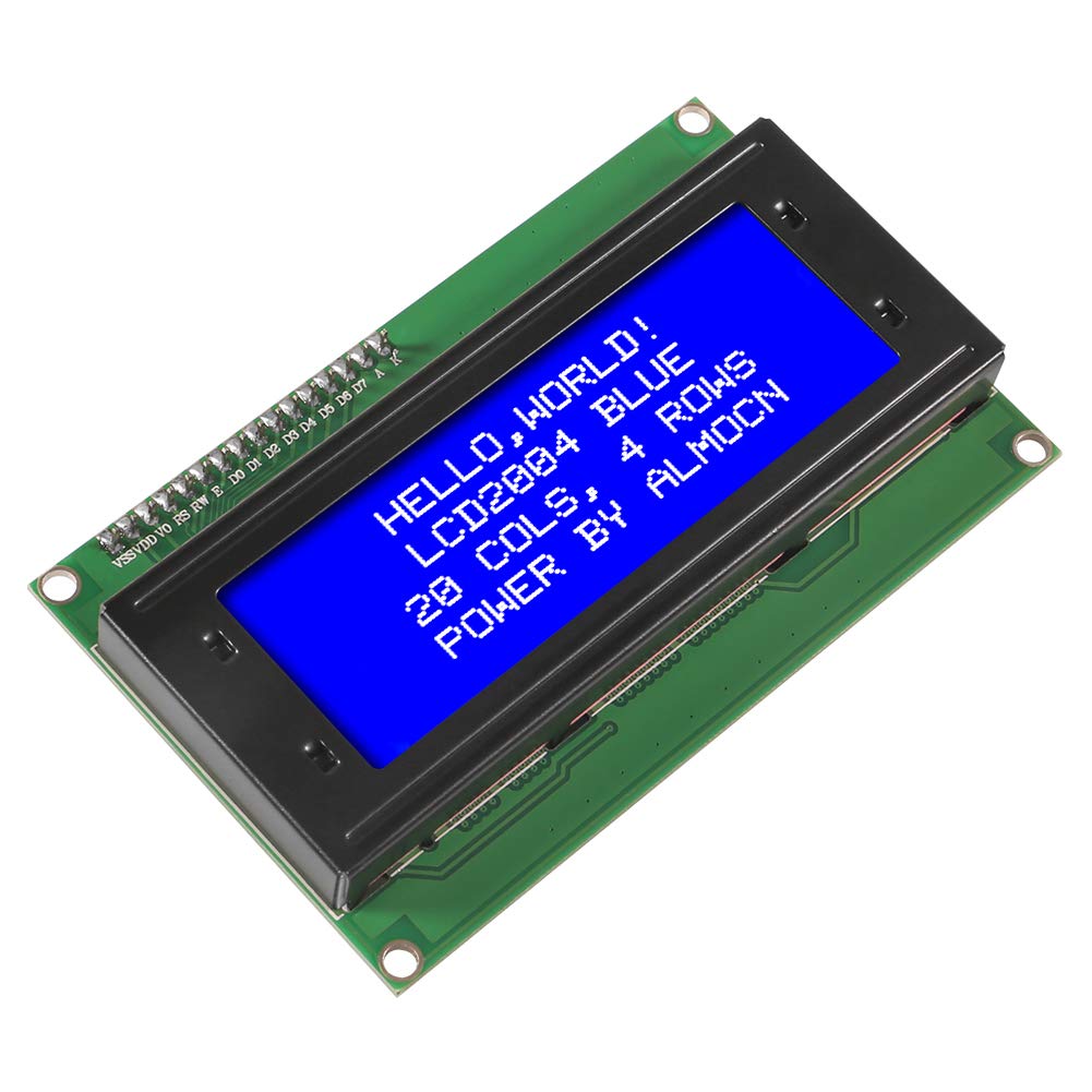 ALMOCN IIC I2C TWI Serial 2004 20x4 LCD Display Module with I2C Interface Adapter Blue Backlight for Arduino R3 MEGA2560(Blue)